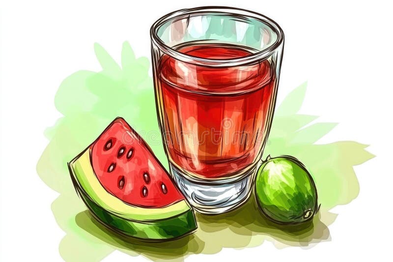 Refreshing Watermelon Lime Juice with Vibrant Green Splash Background ...