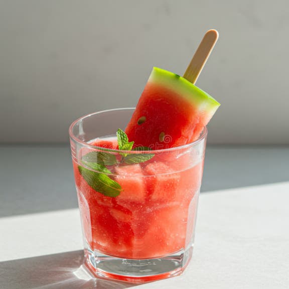Refreshing Watermelon Popsicle and Slush Drink Stock Photo - Image of ...