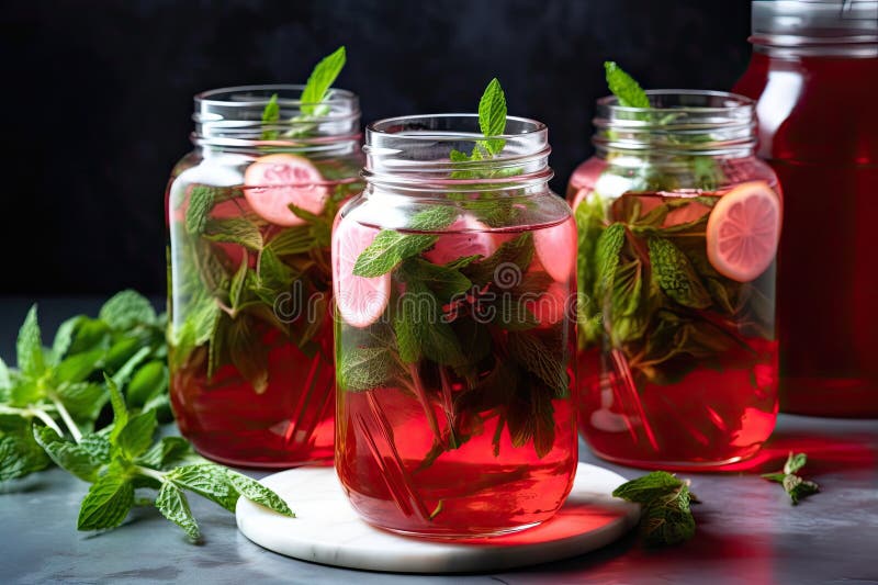 Refreshing Watermelon Water with Hint of Mint Stock Illustration ...