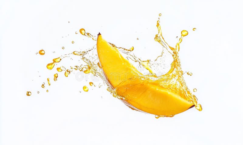 Refreshing Waves of Mango Juice are Accompanied by Floating Fruit ...