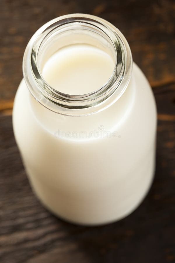 Refreshing White Cold Organic Milk Stock Image - Image of white ...