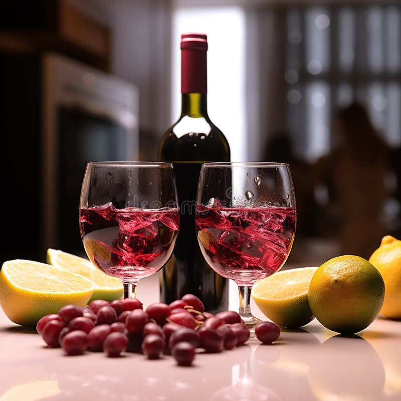 Refreshing Wine Pou into a Drinking Glass, Generated by AI Stock ...