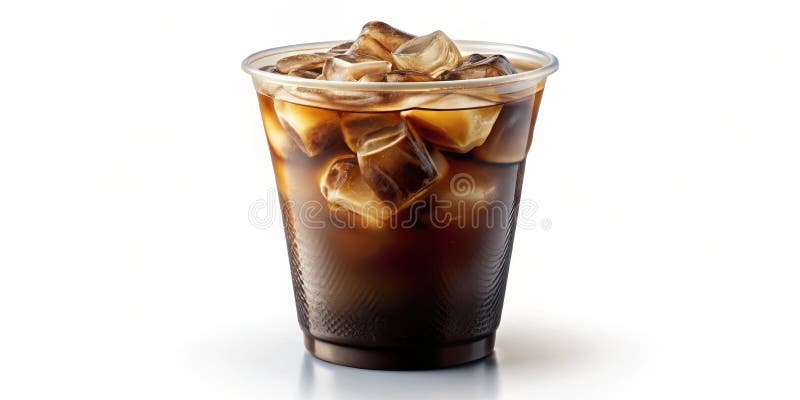 Refreshingly Cold Brewed Coffee in a Disposable Cup with Ice ...