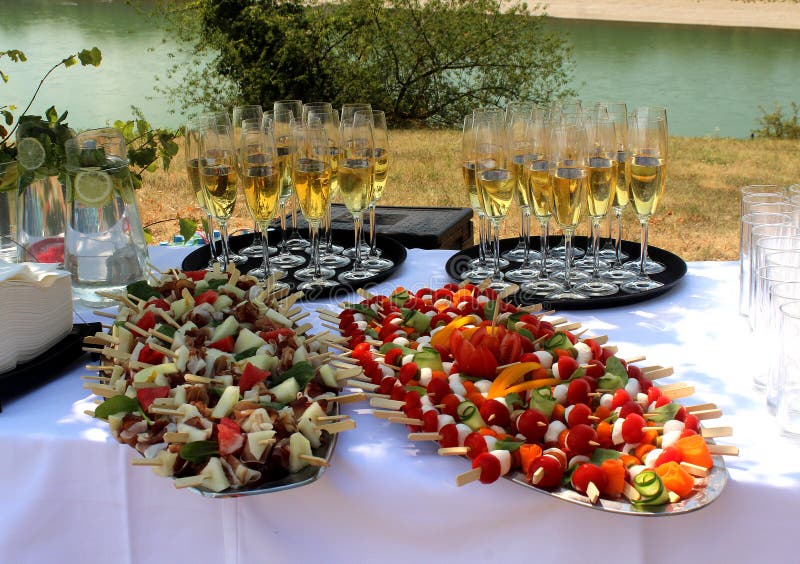 Refreshment - Catering at Wedding Day Stock Image - Image of fruit ...