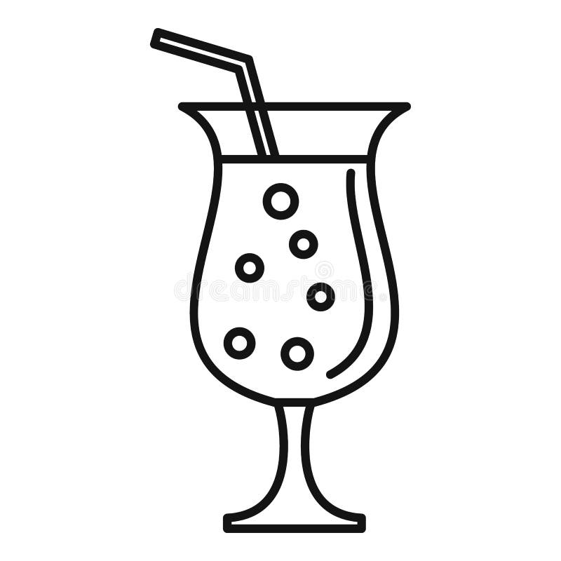 Refreshment Cocktail Icon, Outline Style Stock Vector - Illustration of ...