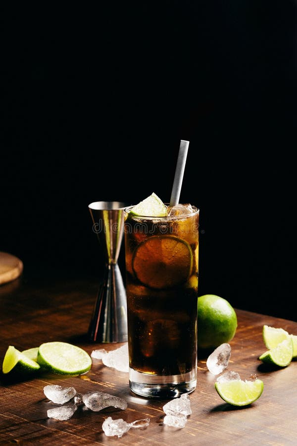 Refreshment Cuba Libre Cocktail, Rum, Fresh Lime, Aromatic Bitters and ...