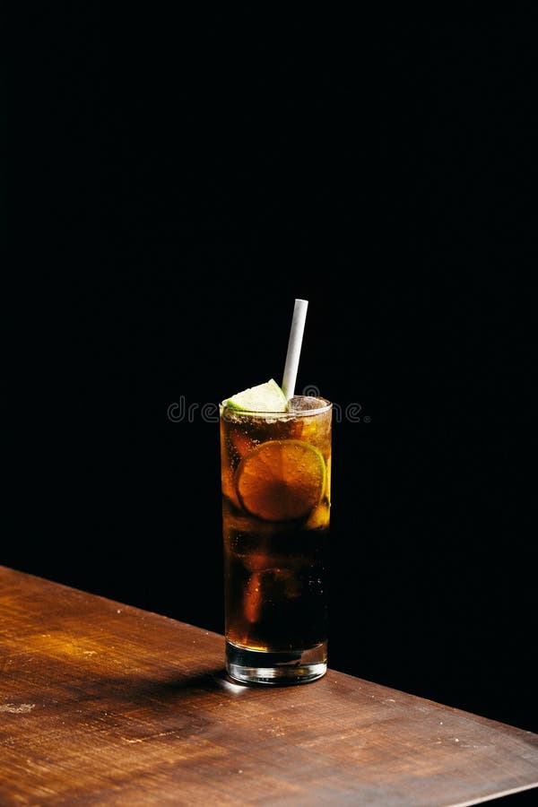 Refreshment Cuba Libre Cocktail, Rum, Fresh Lime, Aromatic Bitters and ...