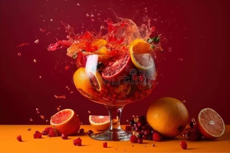 Refreshment Fruit Cocktail with Grapefruit, Orange, Lemon, Pomegranate ...