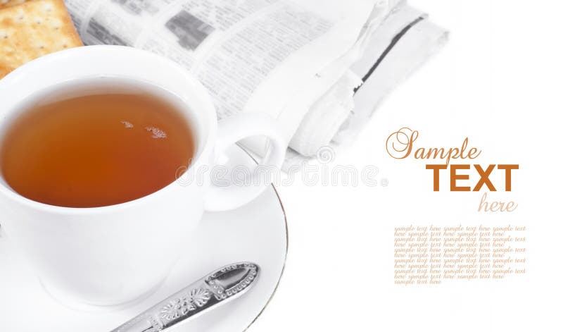 Refreshment with newspaper stock image. Image of hotel - 23742389