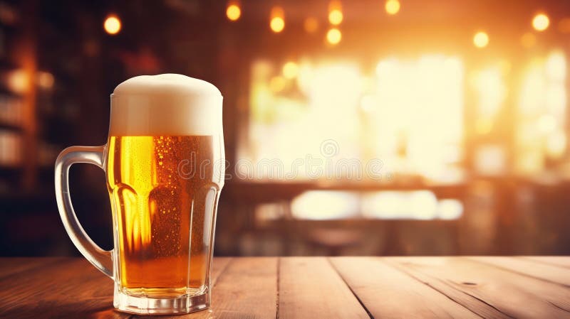 Refreshment Served: Cold Beer Pouring into Glass on Pub Table ...