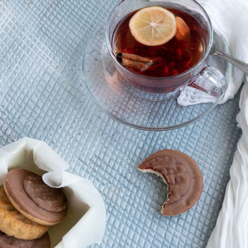 Refreshment Time, Tasty Homemade Biscuits and Tea Stock Image - Image ...