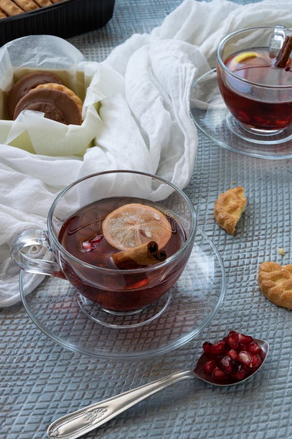 Refreshment Time, Tasty Homemade Biscuits and Tea Stock Photo - Image ...