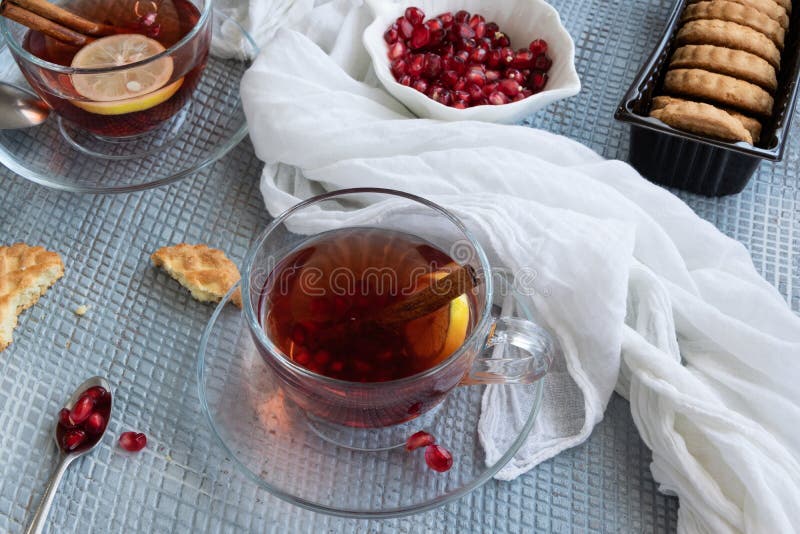 Refreshment Time, Tasty Homemade Biscuits and Tea Stock Photo - Image ...