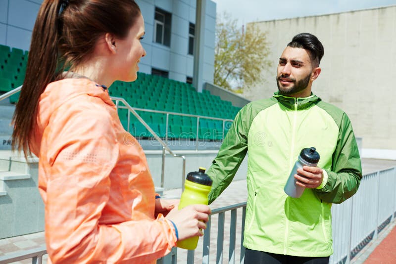 Refreshment after training stock image. Image of gracious - 19925135