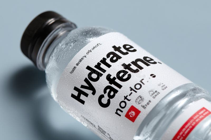 Refreshment from a Water Bottle with a Motivational Label about ...