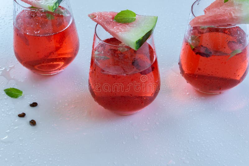 Refreshment Watermelon Drinks. Beverage Items Stock Photo - Image of ...