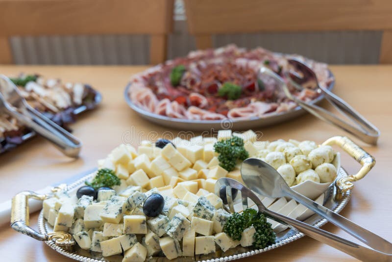 Refreshments on Tables in the Form of a Banquet Stock Photo - Image of ...
