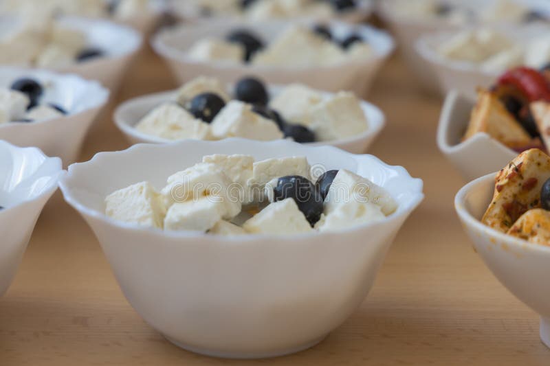 Refreshments on Tables in the Form of a Banquet Stock Image - Image of ...