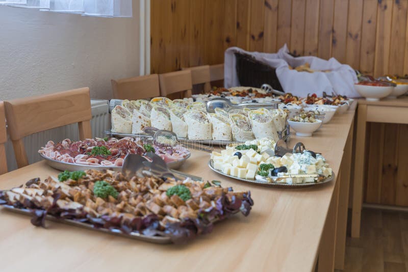 Refreshments on Tables in the Form of a Banquet Stock Photo - Image of ...