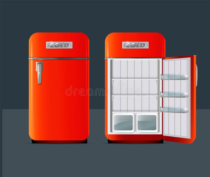 Refrigerador Retro Vector Illusttration Ilustración del Vector ...