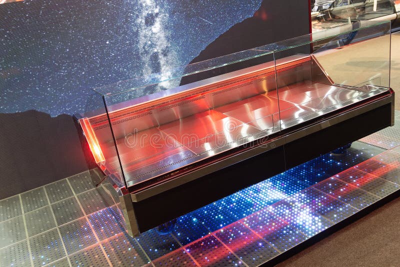 Refrigerated Counter. Empty Counters Stock Image - Image of horizontal ...