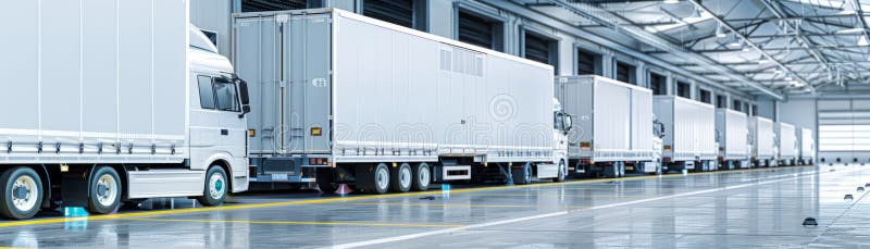 Refrigerated Trucks Loading at Distribution Center for Seamless ...