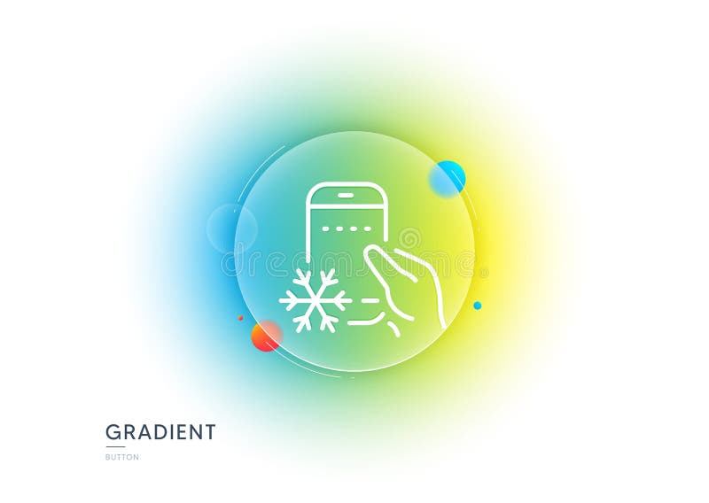 Refrigerator App Line Icon. Fridge Mobile Application Sign. Gradient ...