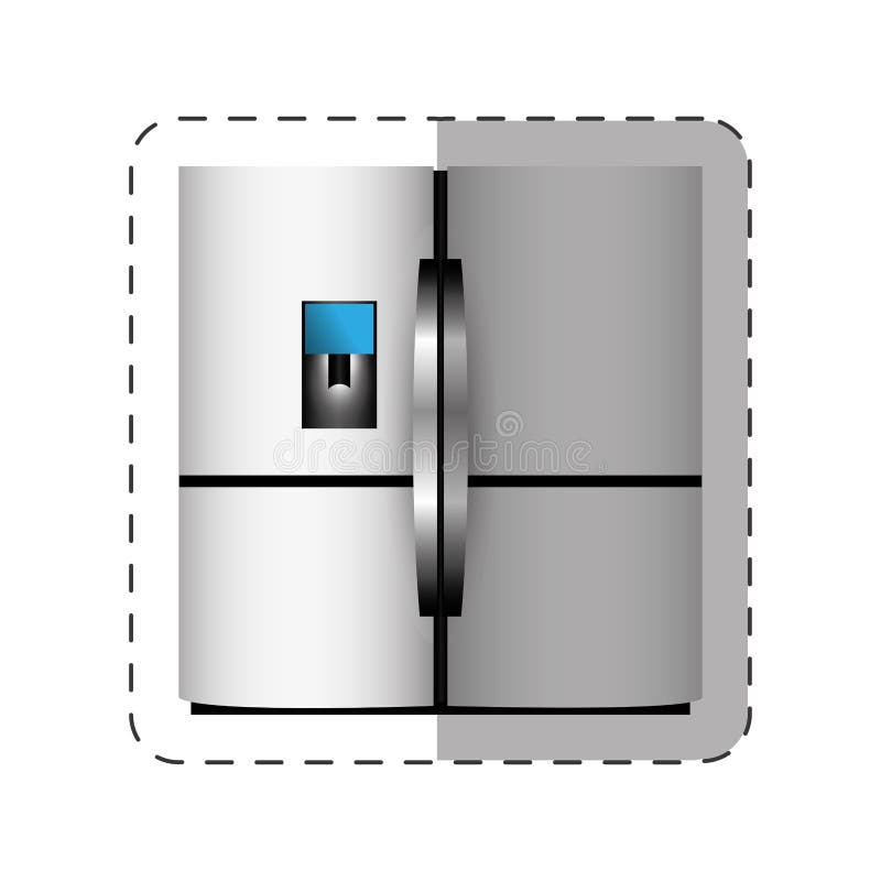 Refrigerator Appliance Home Cut Line Stock Illustration - Illustration ...