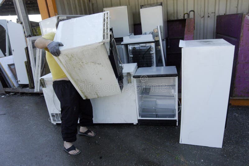 Refrigerator As Bulky Waste or Bulky Refuse Stock Image - Image of ...