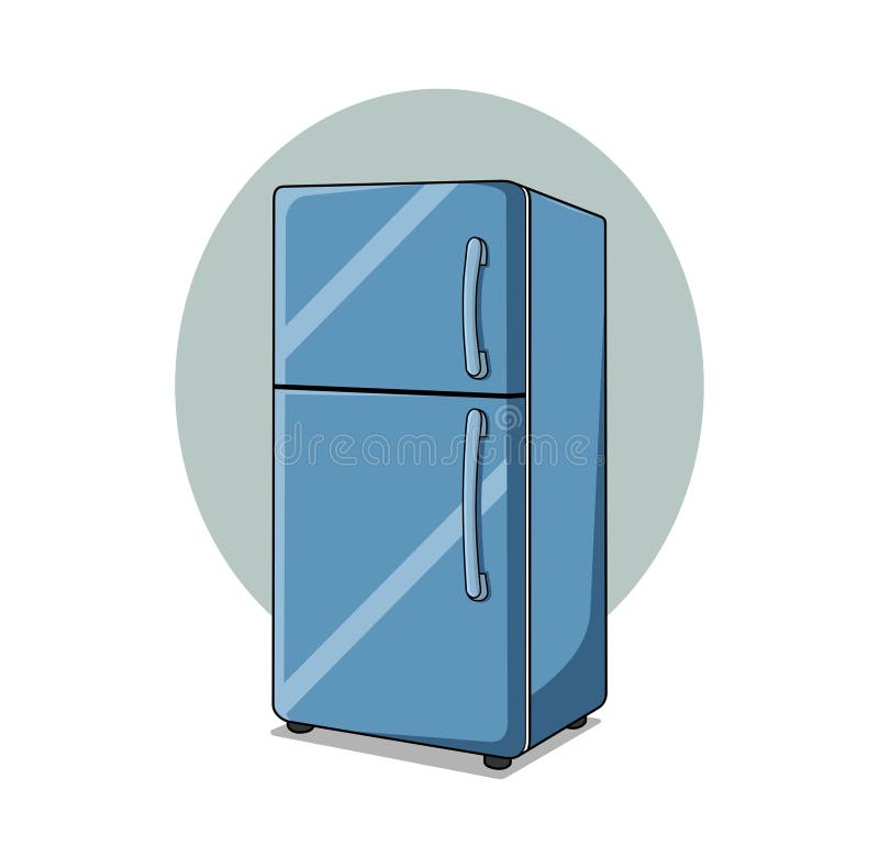 Refrigerator Cartoon Design Illustration Stock Vector - Illustration of ...