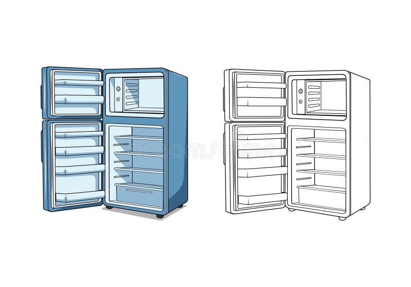 Refrigerator Cartoon Design Illustration Stock Illustration ...