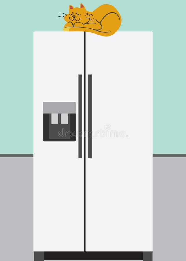 Refrigerator Cat stock vector. Illustration of feline - 304832951