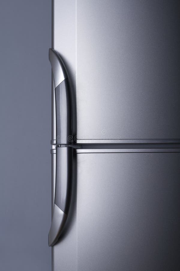 Refrigerator door stock image. Image of stainless, handle - 17631829