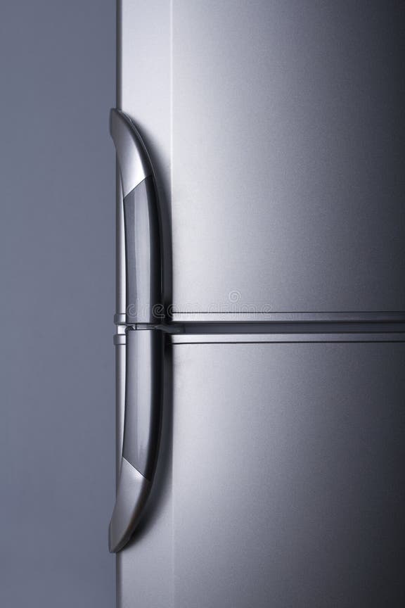 Refrigerator door stock image. Image of stainless, handle - 17631829