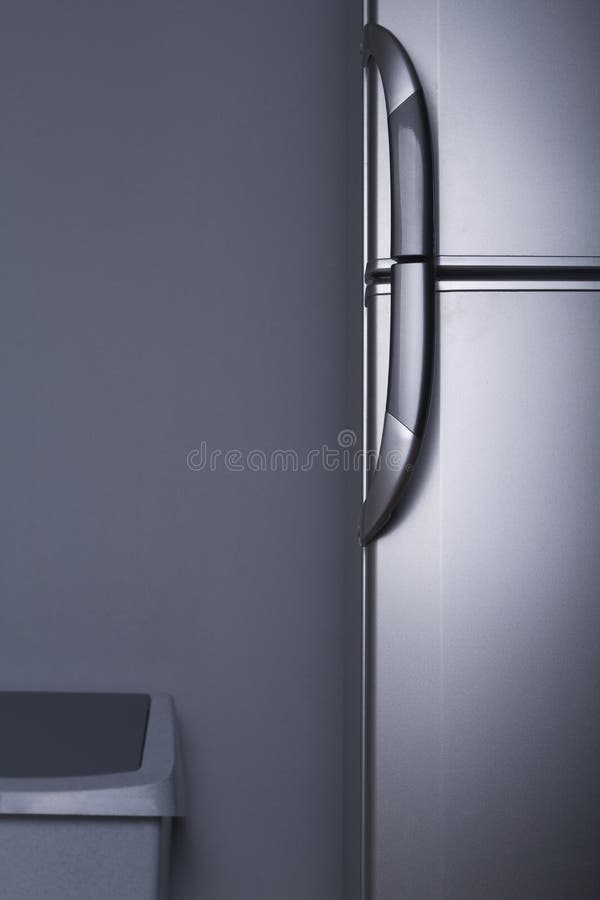 Refrigerator door stock image. Image of stainless, handle - 17631829