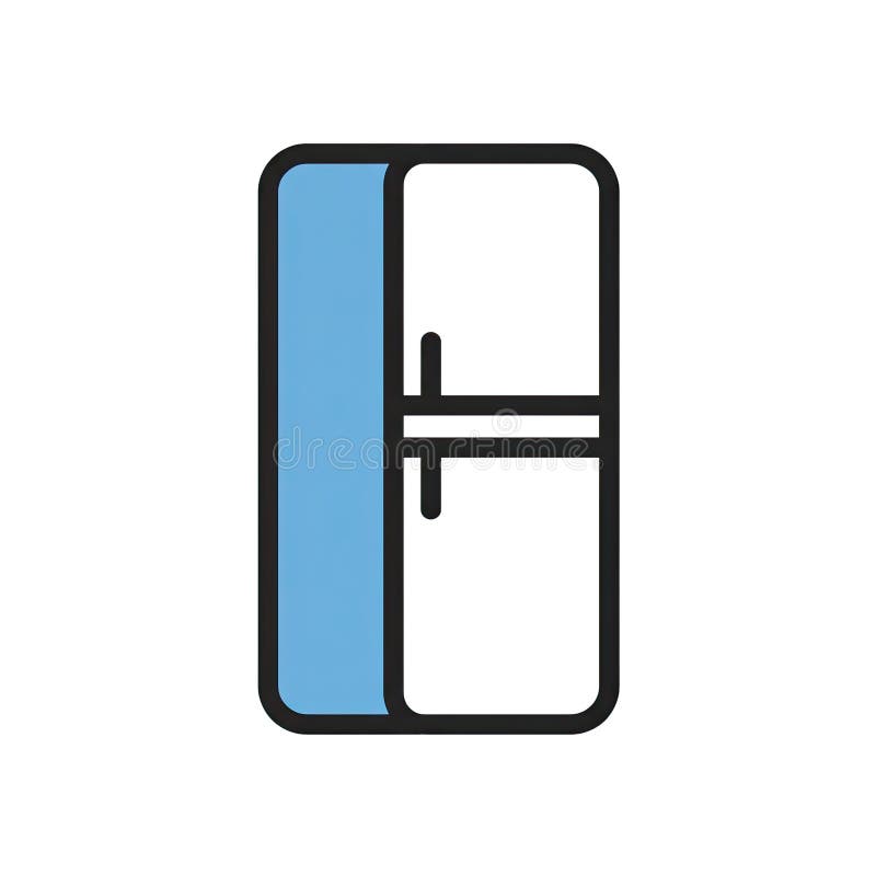 Refrigerator Dual Compartments Icon: Modern Kitchen Appliance and Food ...