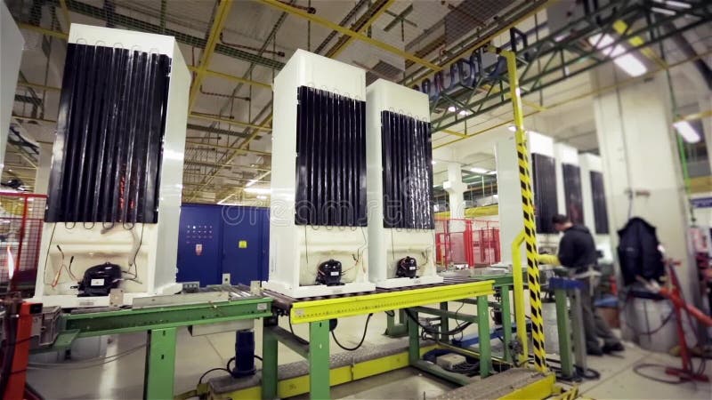 Refrigerator Factory stock video. Video of distribution - 86900865