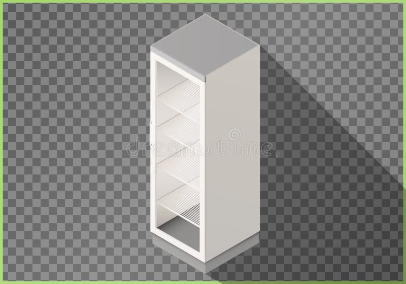 Isometric Fridge Drink with Glass Door. Mini Display Cooler. Freezer ...