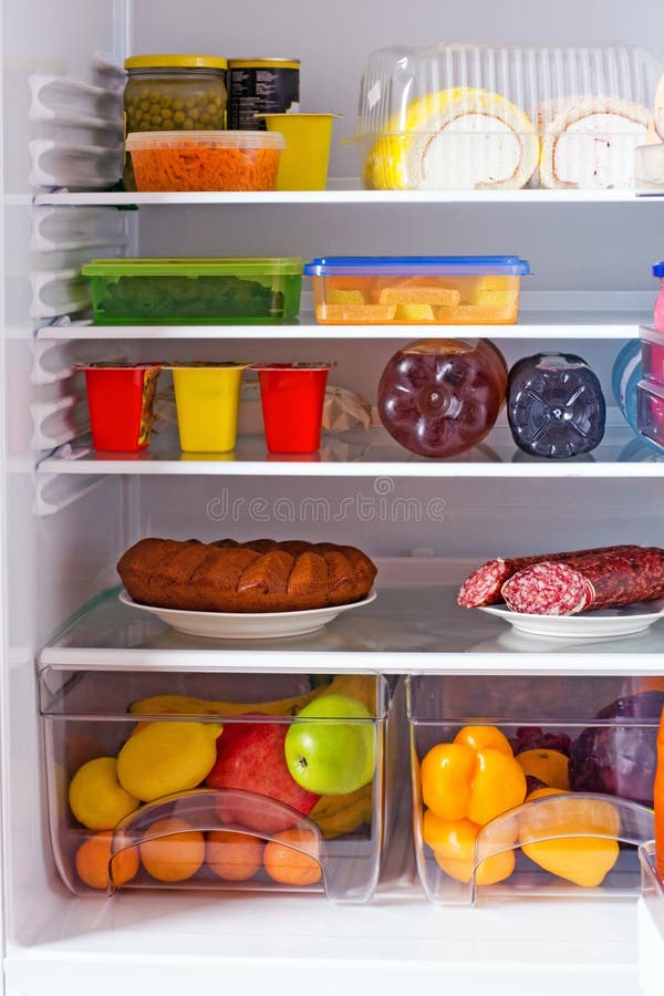 Refrigerator with food stock photo. Image of food, container - 22327408