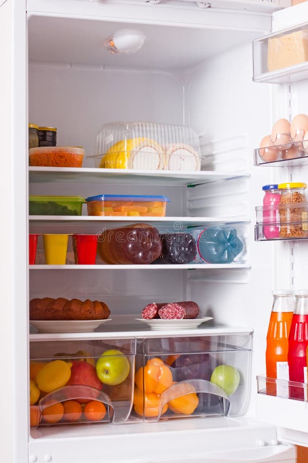 Refrigerator with food stock image. Image of kitchen - 22270151