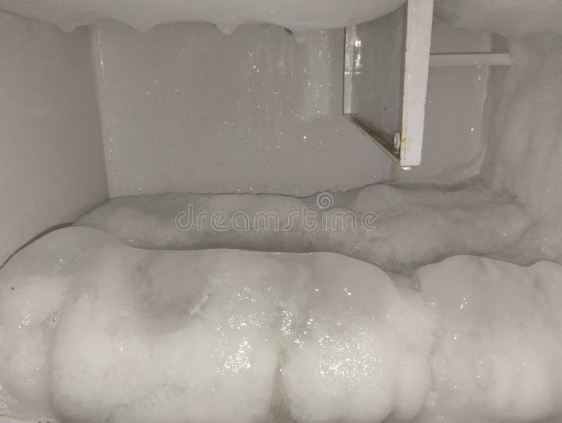 The Refrigerator Freezer is Full of Ice Stock Photo - Image of design ...