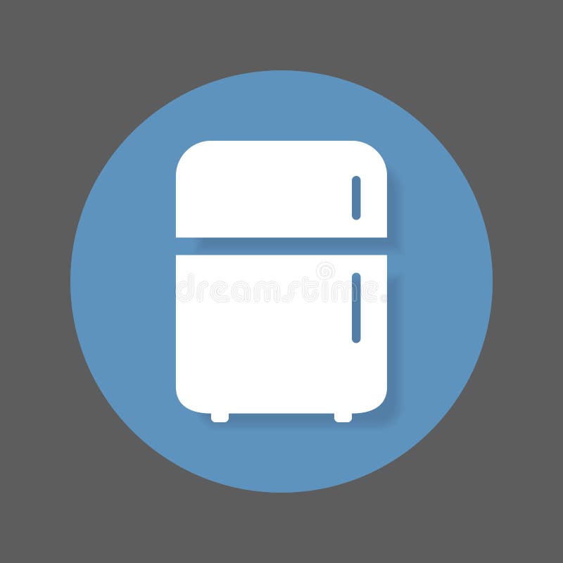 Refrigerator, Fridge Flat Icon. Round Colorful Button, Circular Vector Sign with Shadow Effect ...