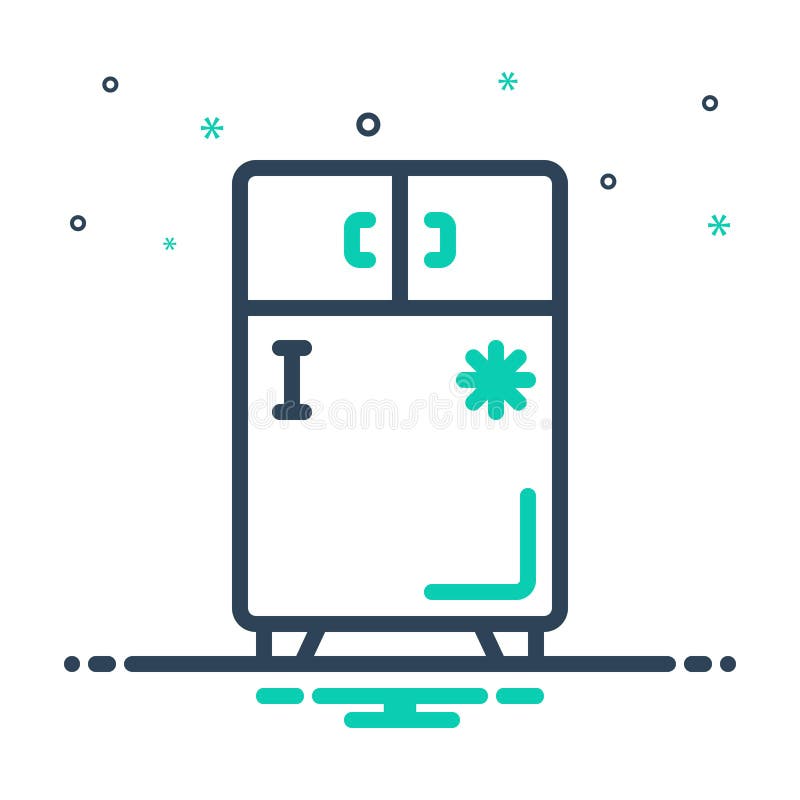 Mix Icon for Refrigerator, Freeze and Electric Stock Illustration ...