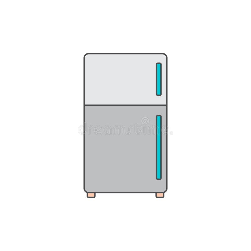 Refrigerator Icon Vector Cartoon Flat Art Stock Vector - Illustration ...