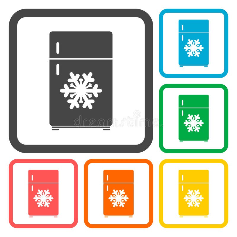 Refrigerator icons set stock illustration. Illustration of domestic ...