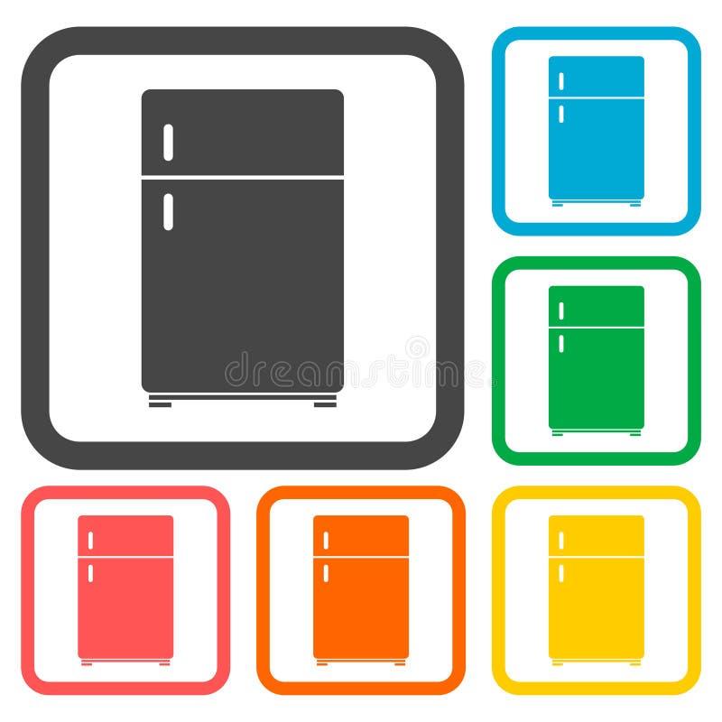 Refrigerator icons set stock vector. Illustration of display - 85602353