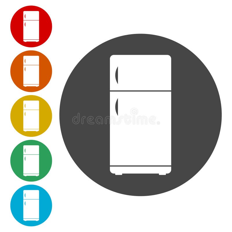 Refrigerator icons set stock vector. Illustration of door - 133246368