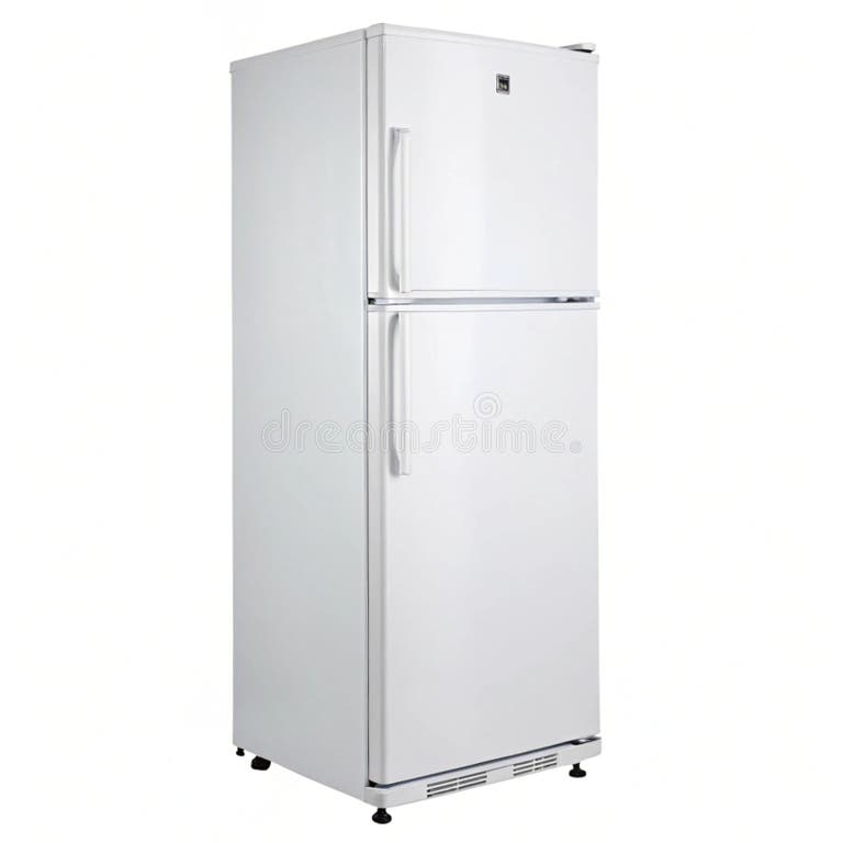 Refrigerator on White Background Stock Illustration - Illustration of ...
