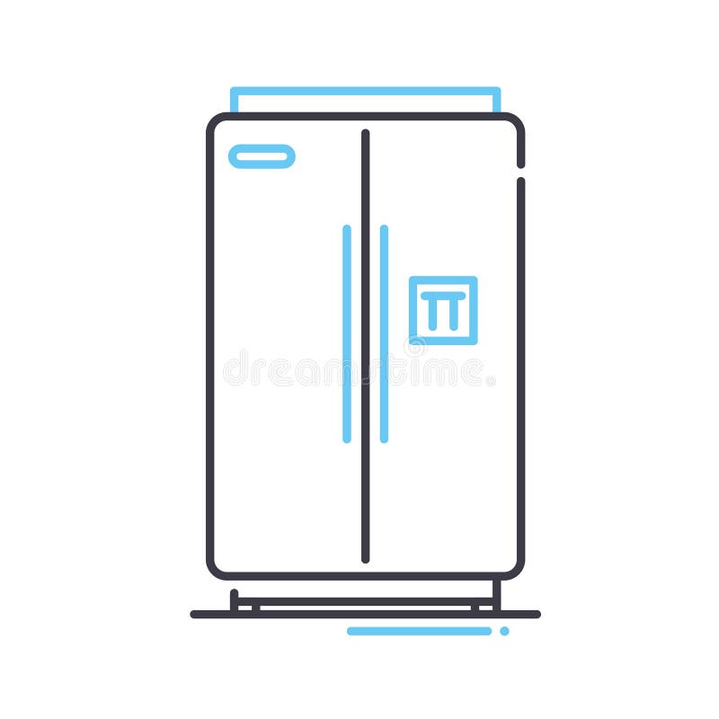 Refrigerator Line Icon, Outline Symbol, Vector Illustration, Concept ... Refrigerator Line Icon, Outline Symbol, Vector Illustration, Concept ...