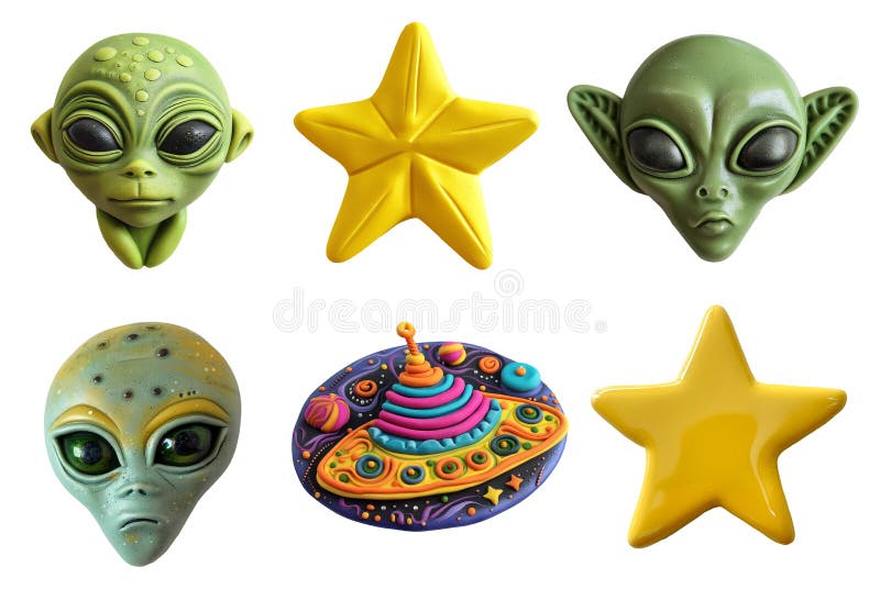 Refrigerator Magnets Decoration Set. Space Art Collection Stock Photo ...